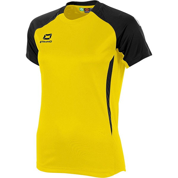 Stanno Stadio Shirt Korte Mouw voor Dames | Geel - Zwart | Teamswear