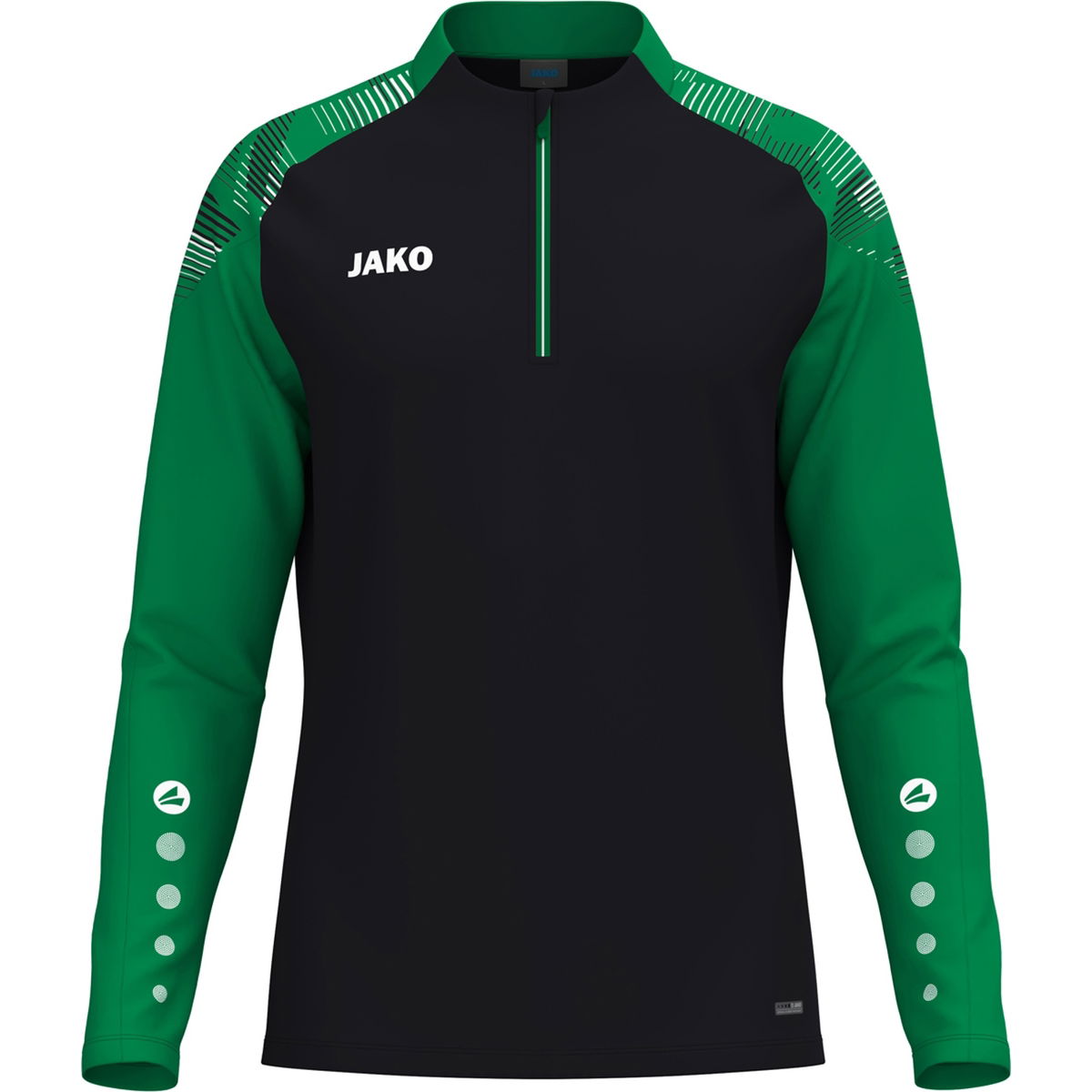 Jako Sonic Ziptop voor Heren | Zwart - Groen | Teamswear